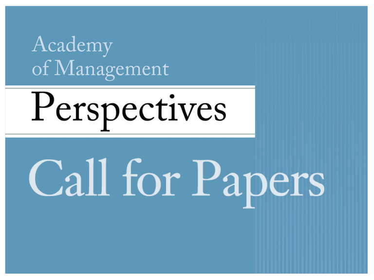 Call for Papers Event Category Archives | Academy of Management